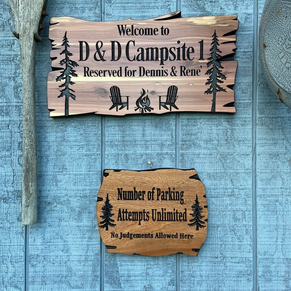 Custom Outdoor Wooden Sign, Personalized Cabin Decor Carved Wood Sign ...