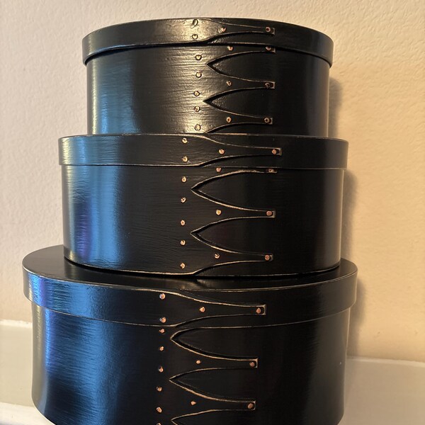 Nest of 6 Shaker Oval Painted Boxes Sizes 1-6 - Etsy