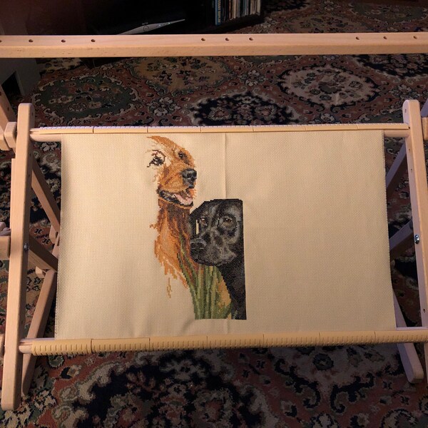 Needlework Adjustable Lap Table Stand Hands Free Wooden Embroidery ...