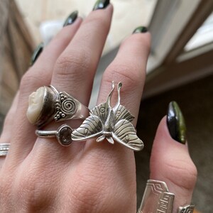 Luna Moth Ring Moth Ring Sterling Silver Ring Silver Moth | Etsy