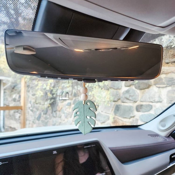 Monstera Plant Clay Car Diffuser, Boho Car Air Freshener, Plant Car ...