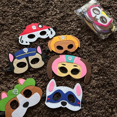NEW DESIGN 12PCS Party Pack Pup Paw Masks for Birthday Party Favors ...