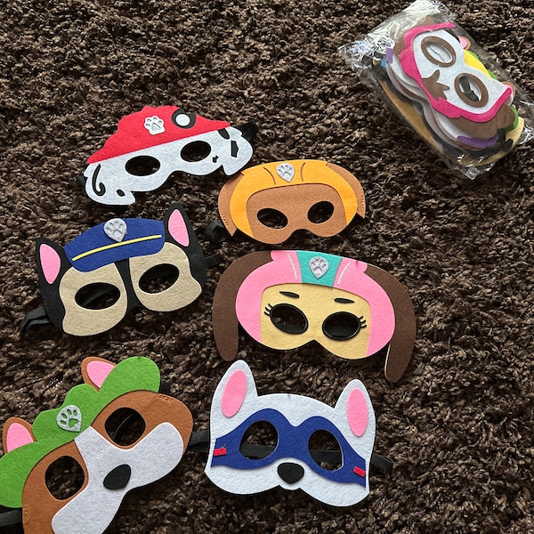 NEW DESIGN! 12PCS Party Pack Pup Paw Masks for Birthday Party Favors ...