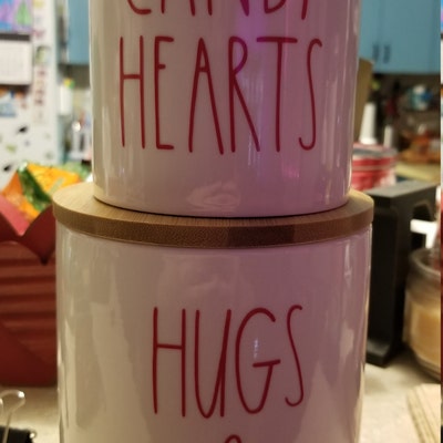 Rae Dunn Valentine Inspired Farmhouse Happy Valentines Day Candy Hearts ...