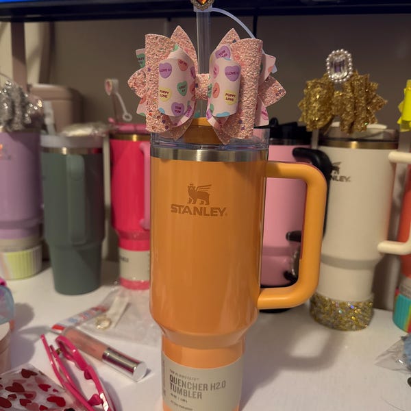 Royal Blue Stanley Tumbler Bow Straw Topper Navy Blue Stanley Cup Bow ...