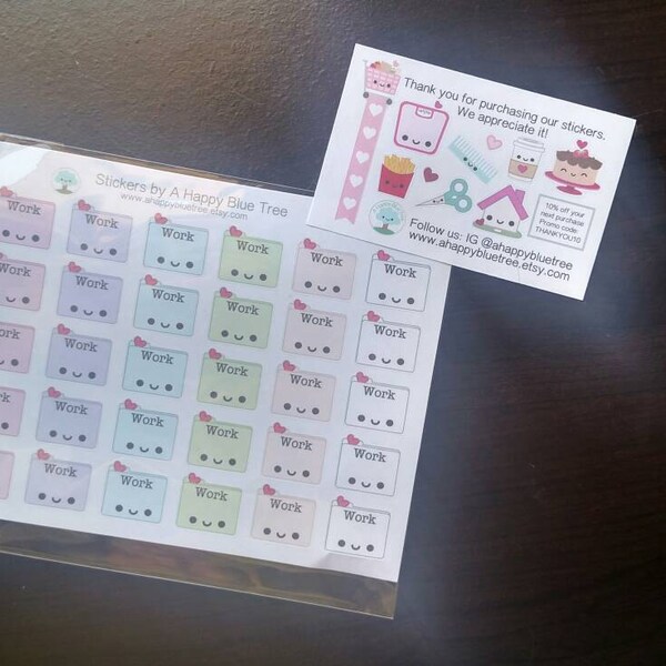 Happy Work Schedule Reminder Tracker Cute Kawaii Planner Stickers for ...