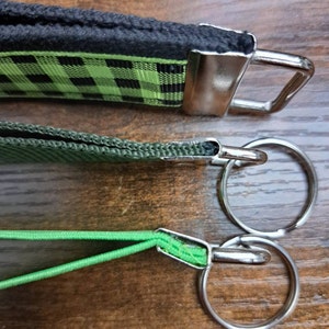 Stretchy Key Fob W/snap Clip Option, Wrist Key Holder Lime Green With ...
