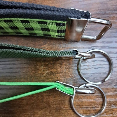 Wrist Key Holder W/snap Clip Option. Pink W/green Dots Stretchy Key Fob ...