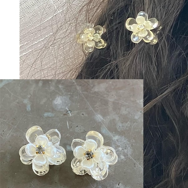 Flower Girl Small Mini Hair Clip Gold Color/ Gift for Her/ Hair ...