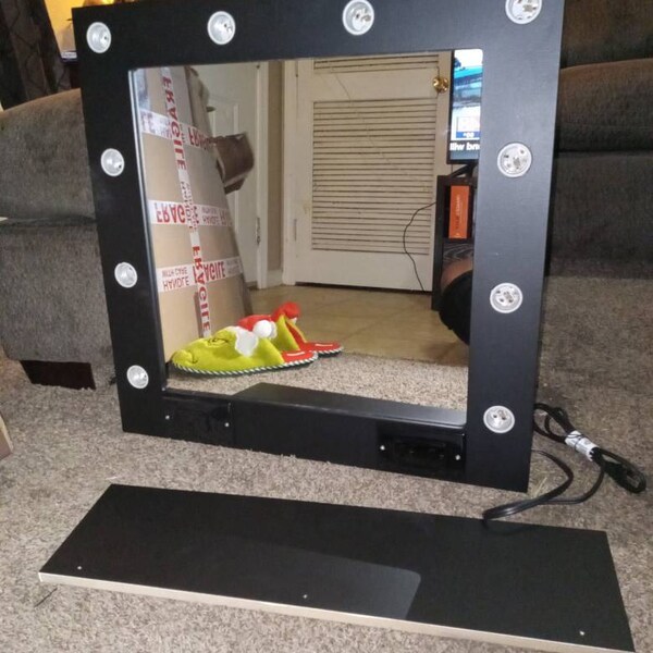 Gold Glitter Vanity Mirror With Lights 32 X 28 Made in the USA - Etsy