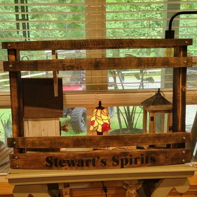 Bourbon Barrel Double Shelf - Etsy