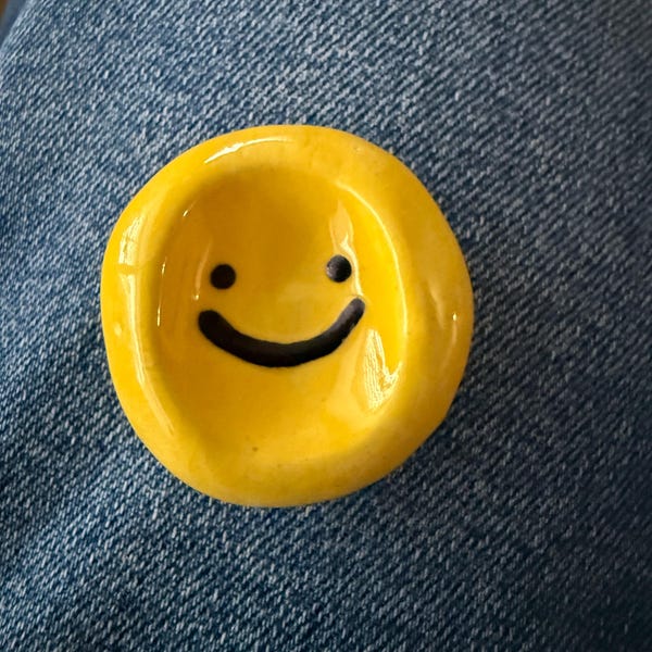 Handmade Ceramic Smiley Worry Stone - Etsy