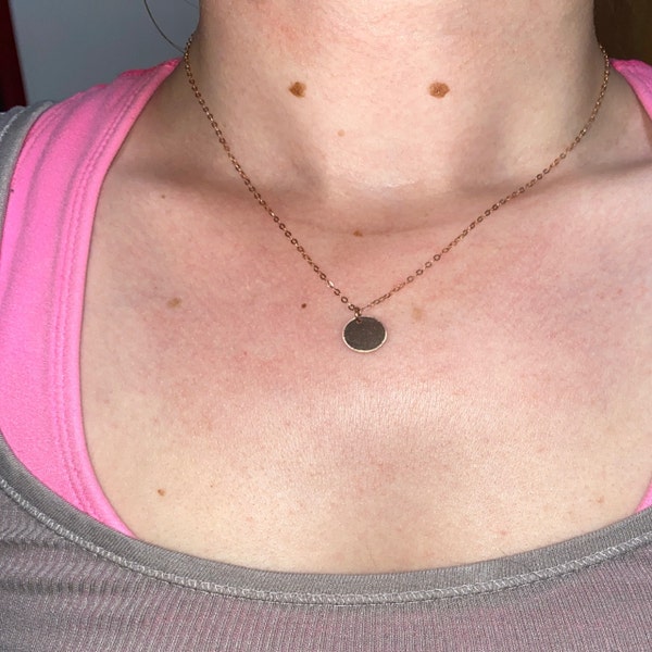 Lola Gold Disc Necklace, 14k Gold Filled, Dainty Chain Necklace, Gold ...
