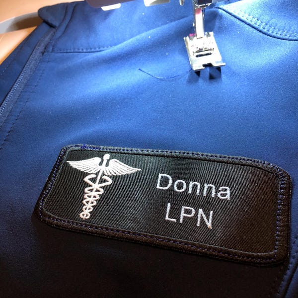 Nurse Patch With Heartbeat, Black or White Patch, Great Patch for ...