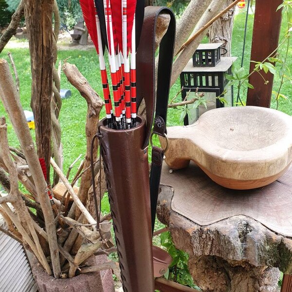 Leather Back Quiver With Decorated, Laced-up Front - Etsy