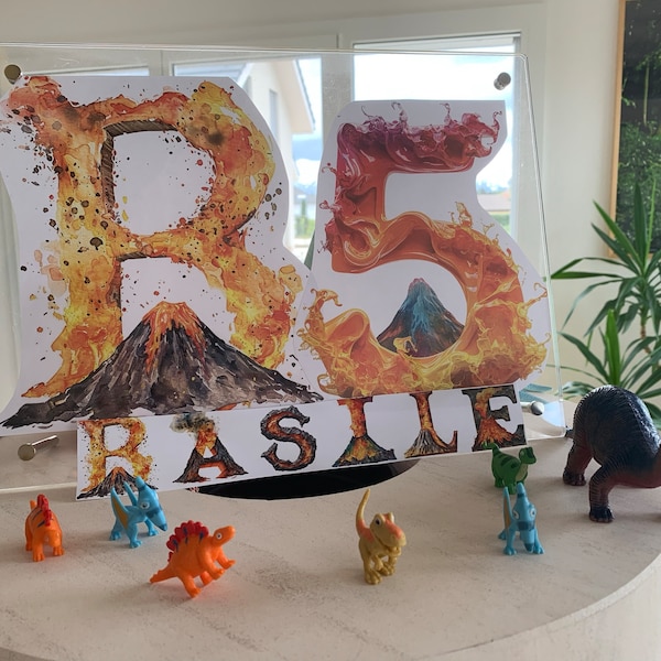 Watercolor Volcano Alphabet Clipart, PNG Individual Images on ...