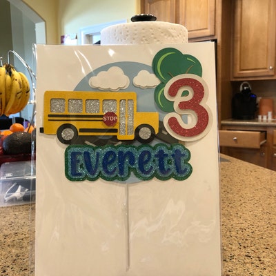 Bus Cake Topper/ School Bus Cake Topper/ Wheel on the Bus Cake Topper ...