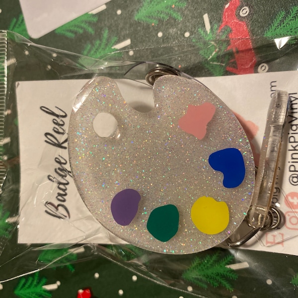 Paint Pallette Badge Reel, Artist Badge Reel, Art Teach Gift, Art ...