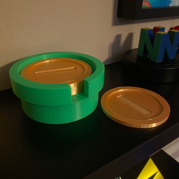 Mario Bros Coin Coasters | Game Room Coasters | Video Game Coasters - Etsy