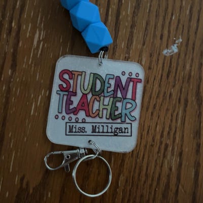 Teacher Lanyard Open Book Lanyard Librarian Lanyard Silicone Bead ...