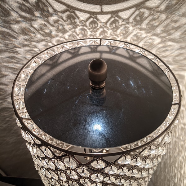 9" Diameter Round Clear Acrylic Fabric Lamp Shade Diffuser Drum Shade ...