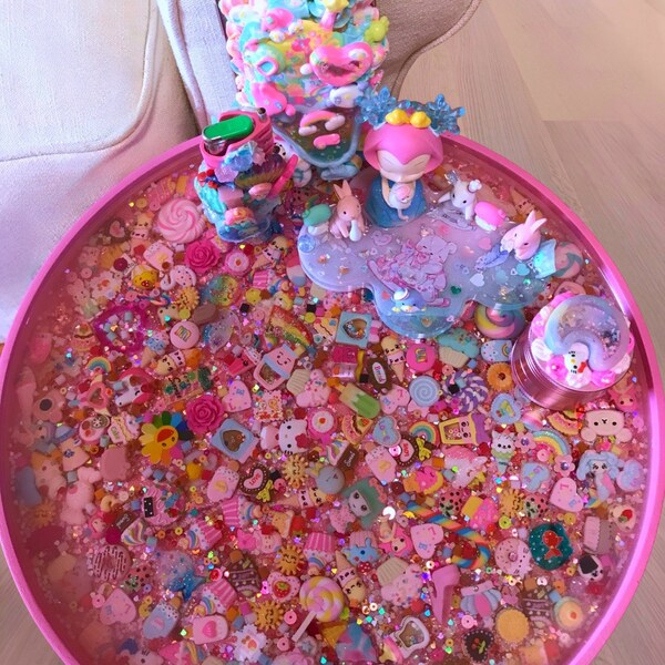 Table Pink Candy Resin Pink Kitsch Sweets & Candy Coffee Table Side ...