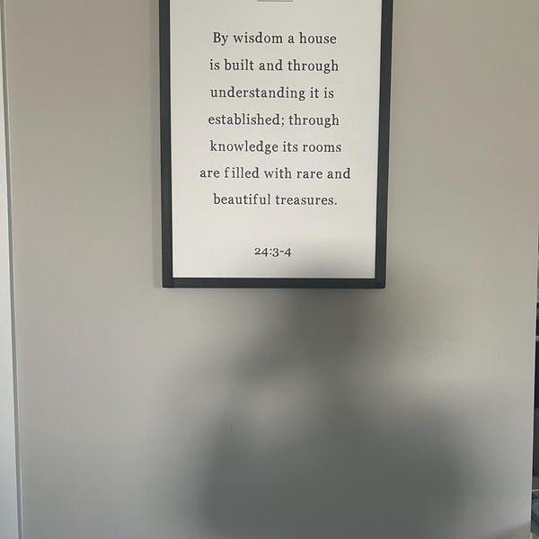 By Wisdom a House is Built Sign | Proverbs 24 Wood Sign | Large Framed ...
