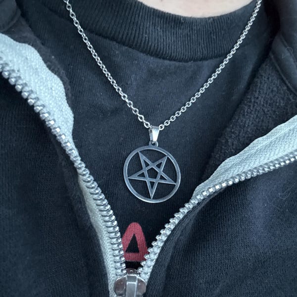 Inverted Pentagram Gothic Wicca Medallion Stainless Steel Pendant 18 ...