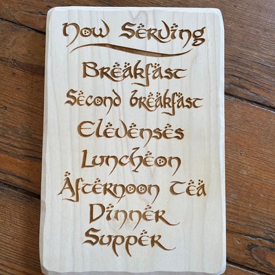 Scratch and Dent Sale Hobbit Daily Meals Sign / Plaque Solid Wood ...