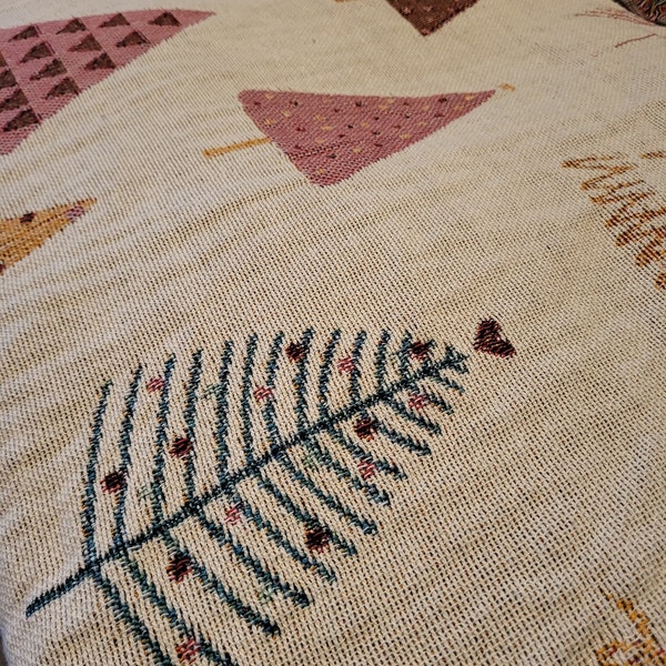 Pink Gingerbread Woven Blanket Christmas Holiday Cotton Throw Living ...