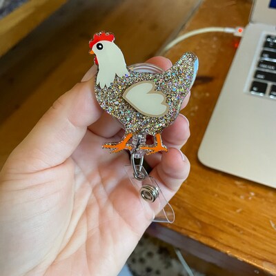Chicken Badge Reel, Spring Chicken, Badge Reel, Cute Badge Reel ...