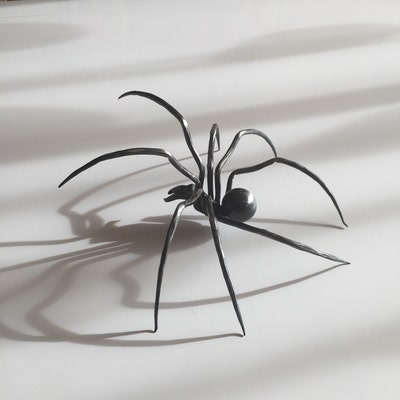 BLACK WIDOW Hand Forged Steel SPIDER Figure Statue Animal Arachno ...