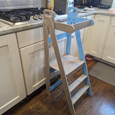 Toddler Helper Stool Kitchen Step Stool Foldable Kitchen Step Stool ...