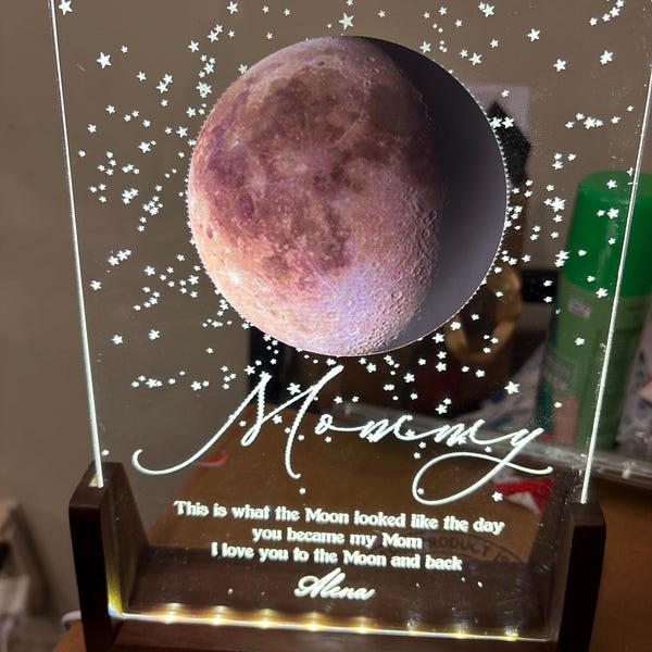 Custom Moon Phase Night Light, Moon Phase by Date, Gift for Mom From ...