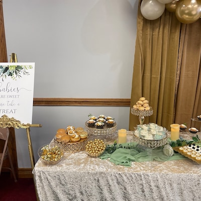 Dessert Table Greenery Table Sign, Greenery Shower Sign, Babies Are ...