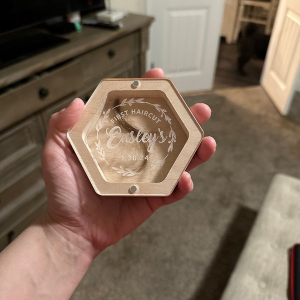 Babies First Haircut Box, Haircut Keepsake Box, Child Cutting off ...
