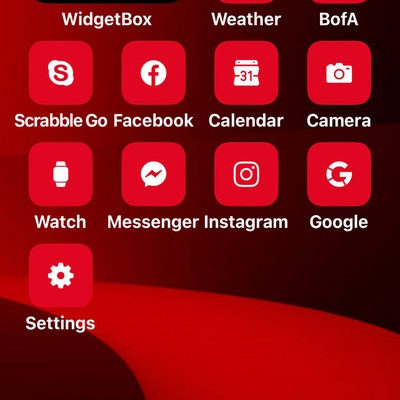 Ios Red App Icons 230 Bright Red Minimal Ios 14 Modern Icon Pack - Etsy