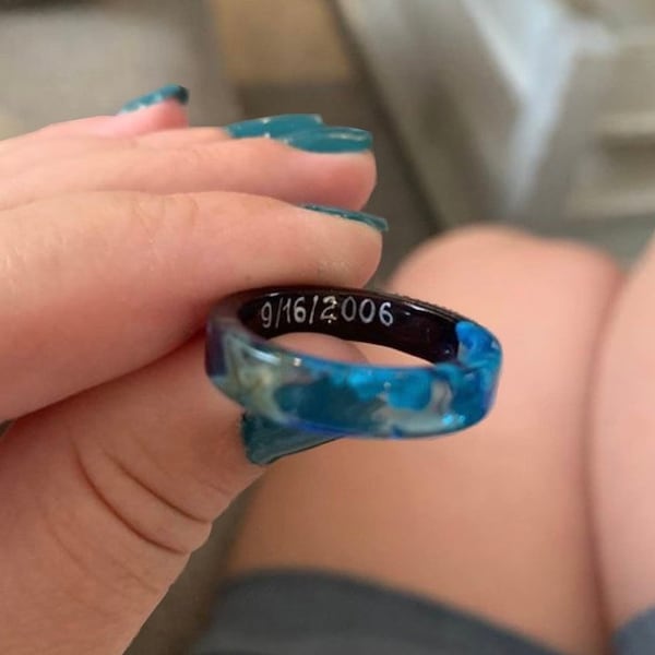 Ocean Resin Ring, Mermaid Ring, Algae Ring, Summer Ring, Aquamarine ...