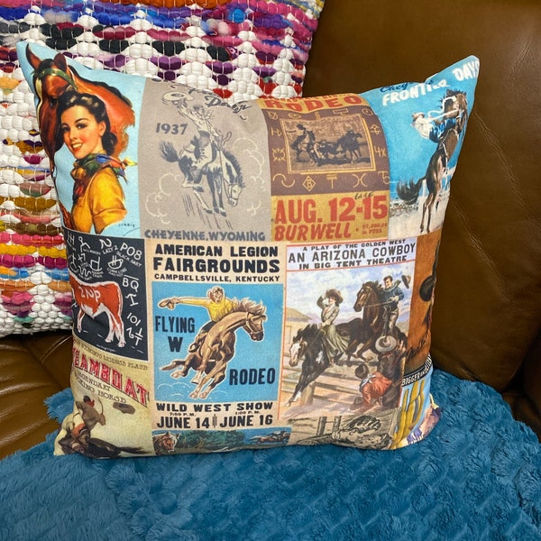 Western Pillow Wild West Cowboy Pillow Western Decor Vintage Western ...