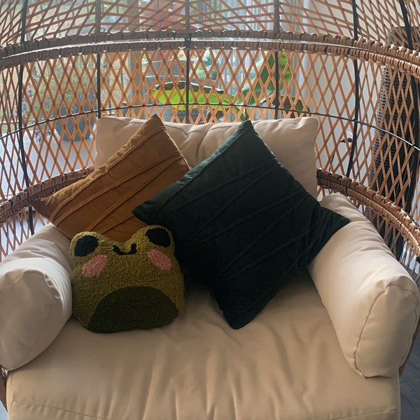 Tufted Pillows, Punch Needle Pillows, Frog Pillow, Magic 8 Ball Pillow ...