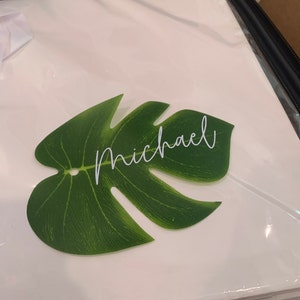 Tropical Leaf Name Tag Monstera Name Tag for Bags, Tropical ...