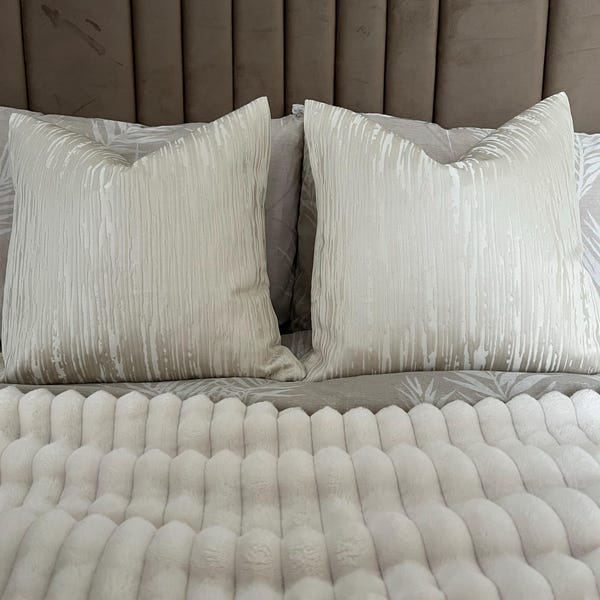 Gorgeous Champagne Cushion Cover Modern "colby" Home Decor Textured ...