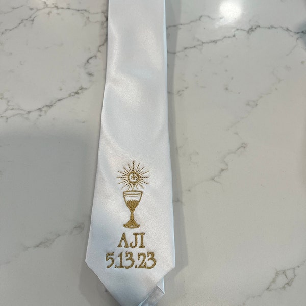 Personalized First Communion Banner With Embroidered Chalice With Host ...