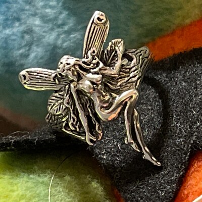 Beautiful Sterling Silver Ring With Faerie Fairy Design - Etsy