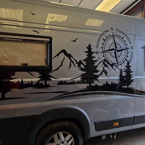 Kompass und Elch Vinyl Aufkleber: Van Camper Aufkleber - Etsy.de