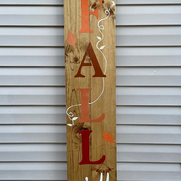 Happy FALL Y'all STENCIL Vertical for Painting Wood Signs Large Tall Porch Entryway Walls ...