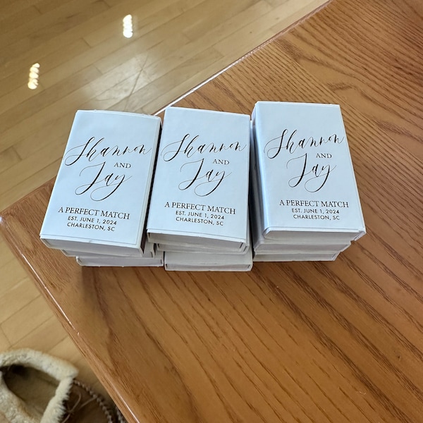 Custom Wedding Matchbooks SET OF 50 - Wedding Favors - Champagne Tower ...