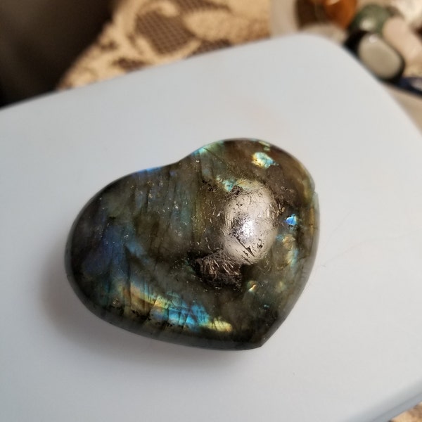 Large Puffy Labradorite Heart 40-50mm (1.5"-2") - Etsy