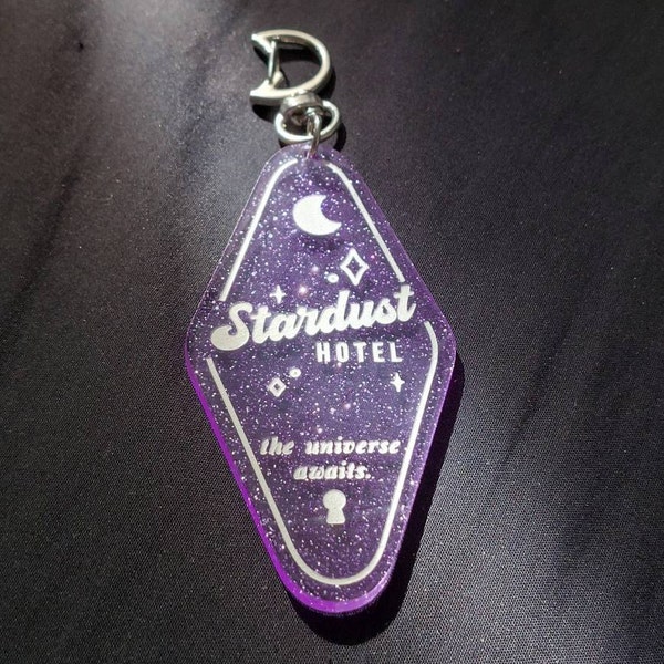 Stardust Hotel Acrylic Keychain | Motel Keychain | Hotel Keychain ...