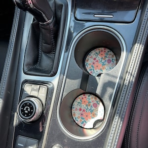 Floral Car Coasters Spring and Summer Collection Car Coasters Set of 2 ...